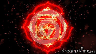 Muladhara Root Chakra Symbol Forming of Fire Stock Video - Video of ...
