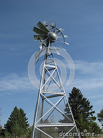 Multi-bladed Steel Windmill Stock Photo - Image: 11258800