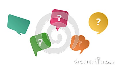 Speech Bubbles with Question Marks Isolated on White Background. 4K VDO ...