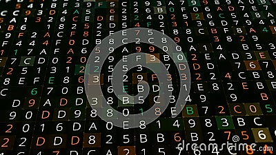 Multi-colored Numbers in Computer Space. Animation. Database with ...