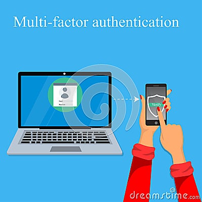 Multi-factor Authentication Design. Vector Illustration | CartoonDealer ...
