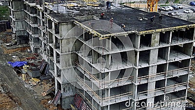 Construction of Multi-storey Residential Building Stock Footage - Video ...