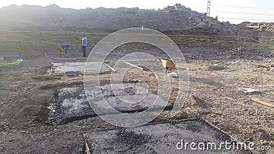 Multi Storied Building Construction in India - PCC Footing in a Square ...