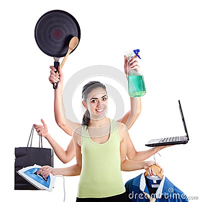 Multi-tasking Woman Royalty Free Stock Photo - Image: 28351075