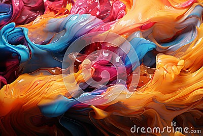 Multicolor Neon Fluid Texture, Colorfull Splash Paint, Liquid. Abstract ...