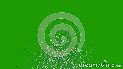 Multicolored Confetti Explosion on Green Screen. Holiday or Party ...