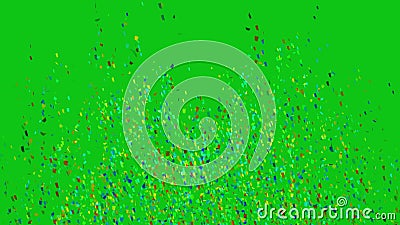 Multicolored Confetti Explosion on Green Screen. Holiday or Party ...