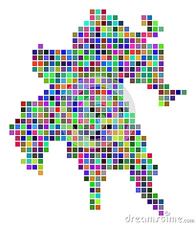 Multicolored Dot Peloponnese Peninsula Map Cartoon Vector ...