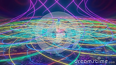Multicolored Energy Fields Forming Bizarre Patterns Around a Meditating ...
