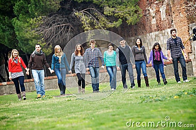 Multicultural Group Of People Walking Together Royalty Free Stock ...