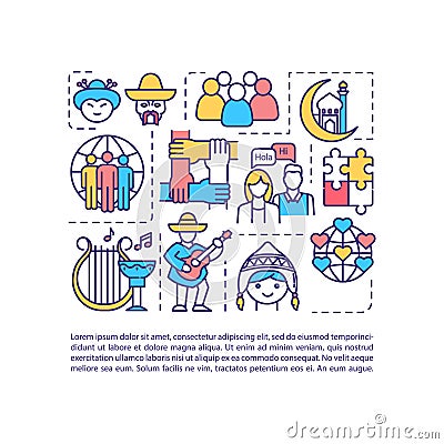 Multiculturalism Concept Icon With Text Vector Illustration ...