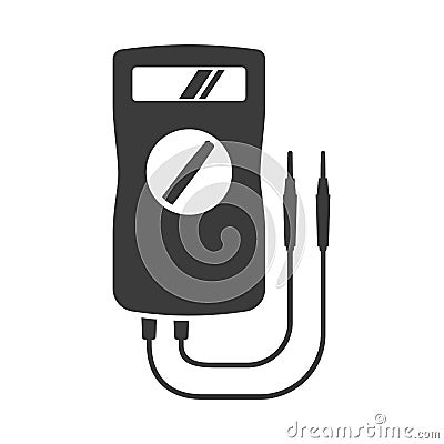 Multimeter Or Volt-ohm-milliammeter Bold Black Silhouette Icon Isolated ...