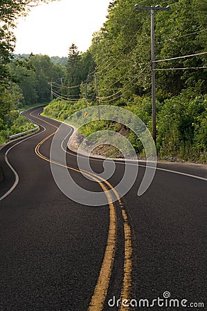 Multiple Curves In A Road Through The Forest Royalty-Free Stock Photo ...