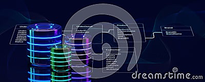 Multiple Databases Are Placed On Relational Database Tables Royalty-Free Stock Photography ...