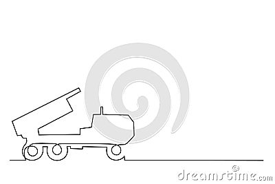 Multiple Launch Rocket System HIMARS,one Line Art.Military Combat ...