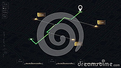 Multiple Markers Indicating Various Routes, Including The Shortest Path ...