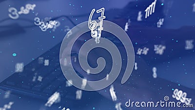 Multiple Mathematical Numbers and Symbols Floating Against Person ...