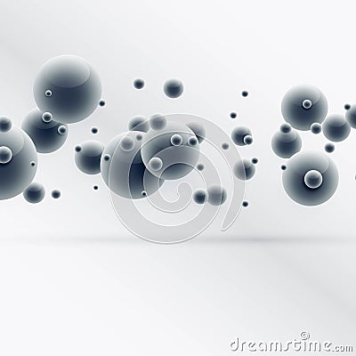 Multiple Molecules Floating In Air Backgrond Cartoon Vector ...