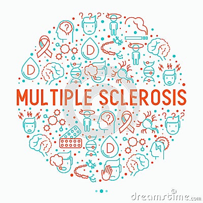Multiple Sclerosis Concept In Circle Cartoon Vector | CartoonDealer.com ...
