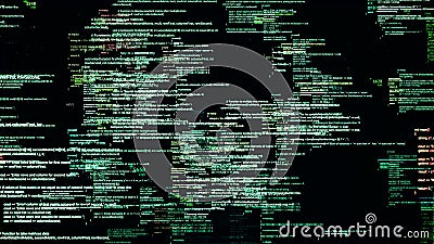 Multiple Source Codes in Matrix Cyberspace. Animation Stock Footage ...