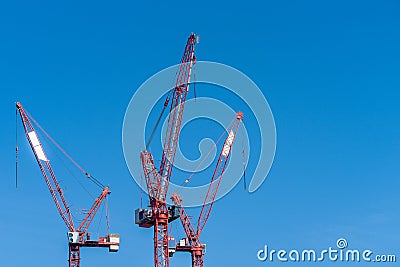 Multiple Tower Cranes Above A Concrete Structure Royalty-Free Stock ...