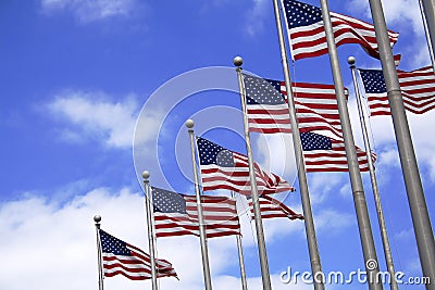 Multiple US Flags Stock Photo | CartoonDealer.com #1589556