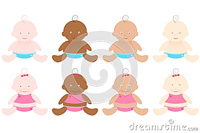 Multinational babies set stock vector. Illustration of banner - 90797134