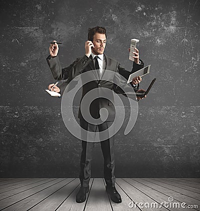 Multitasking Businessman Royalty Free Stock Image - Image: 25591706