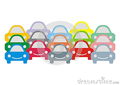 Multitude Cars Cartoon Vector | CartoonDealer.com #67968631