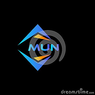 MUN Abstract Technology Logo Design On Black Background. MUN Creative ...