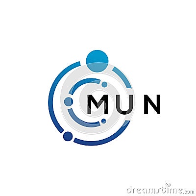 MUN Letter Technology Logo Design On White Background. MUN Creative ...