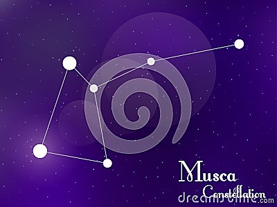 Musca Constellation. Starry Night Sky. Cluster Of Stars, Galaxy. Deep ...