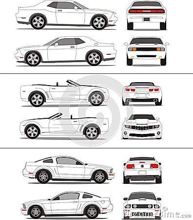 Muscle Car Outline Template Royalty Free Stock Photography - Image ...