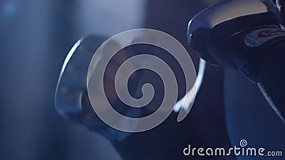 Muscular Handsome Fighter Giving a Forceful Forward Kick during a ...