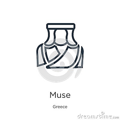 Muse Icon. Thin Linear Muse Outline Icon Isolated On White Background ...