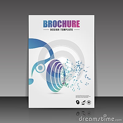 Music Brochure Cover Design. Flyer, Poster, Booklet Template Vector ...