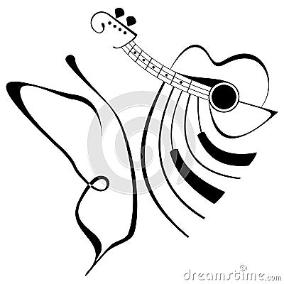 Music Butterfly Royalty Free Stock Photography - Image: 10253417