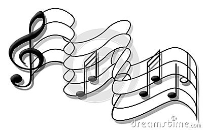 Music Note Flag Stock Illustration - Image: 64996720