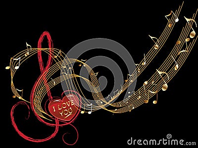 Music Note Of Love Stock Images - Image: 17402924