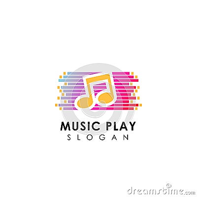 Music Play Logo Design. Play Media Icon Symbol Design Vector ...