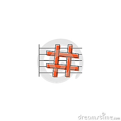 Music Sharp Vector Icon Symbol Isolated On White Background ...