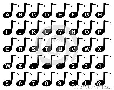 Musical Note Alphabet Stock Illustration - Image: 50399259