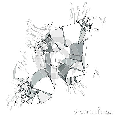 Musical Note Exploding To Pieces, Vector 3d Realistic Illustration ...