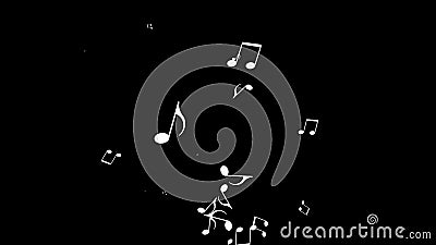 Musical Note Streaming Up in Melody with Composer. Musical Notes Flying ...