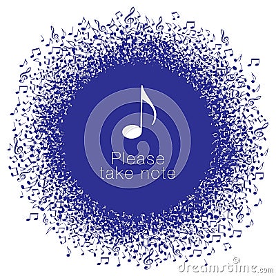 Musical Notes Buzz Around A Perfect Circle Cartoon Vector ...