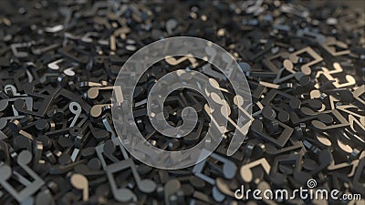Pile of Musical Notes. Conceptual 3D Animation Stock Footage - Video of ...