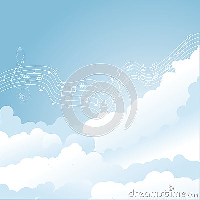 Musical Notes In Sky Stock Image - Image: 23728121