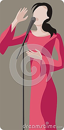 Romantic Singer Woman Isolated Stock Vector - Illustration of color ...