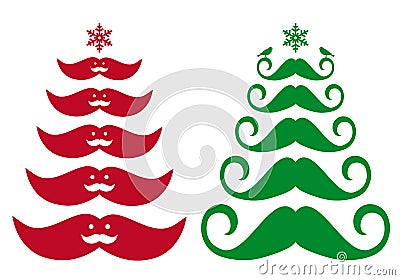 Mustache Christmas Tree, Vector Royalty Free Stock Photos - Image: 27503778