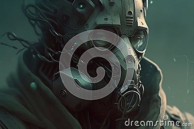 Mutant Cyborg In A Gas Mask, Generative Ai Stock Photo | CartoonDealer ...